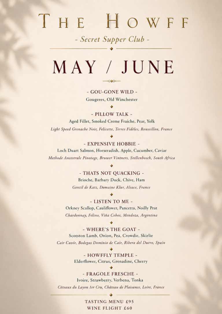 Menu - The Howff Secret Supper Club